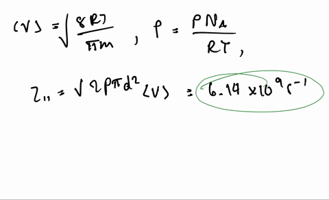 SOLVED:The collision frequency z of a molecule of mass m in a gas at a pressure p is \mathrm{z ...