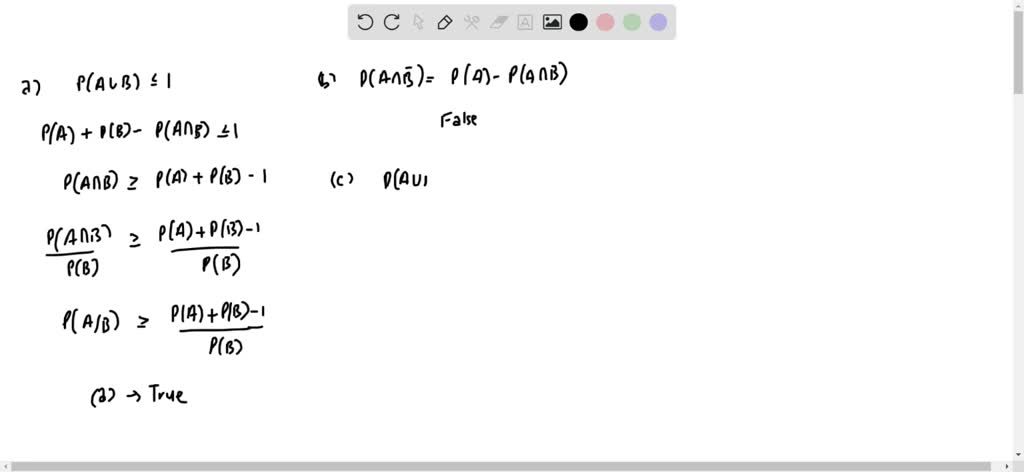 SOLVED Let A And B Be Events In A Sample Space S And Let C S A B 