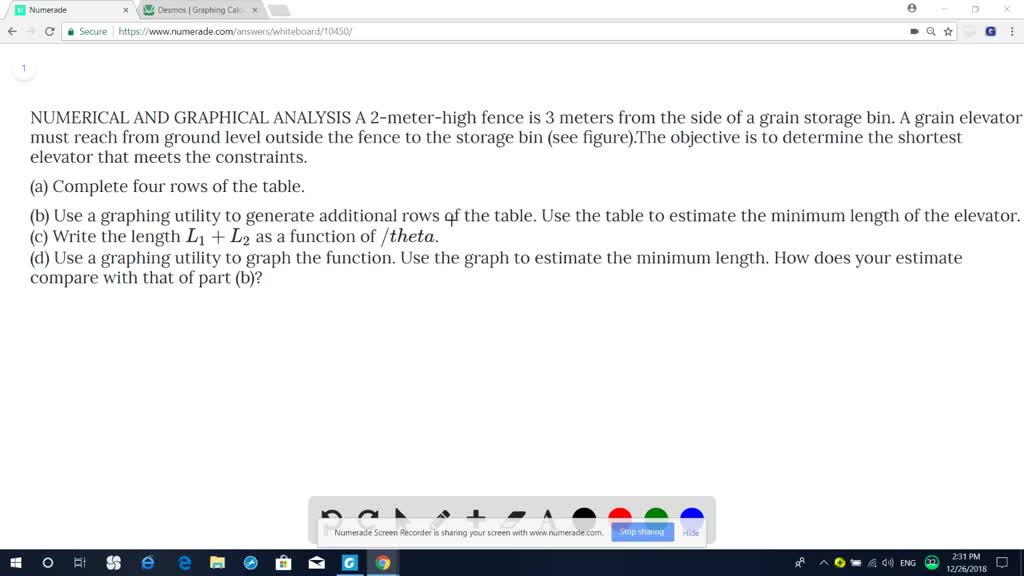 SOLVED:NUMERICAL AND GRAPHICAL ANALYSIS A 2-meter-high fence is 3 meters from the side of a ...
