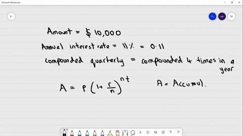 SOLVED:If 10,000 is invested at 12 % interest, compounded monthly, find ...