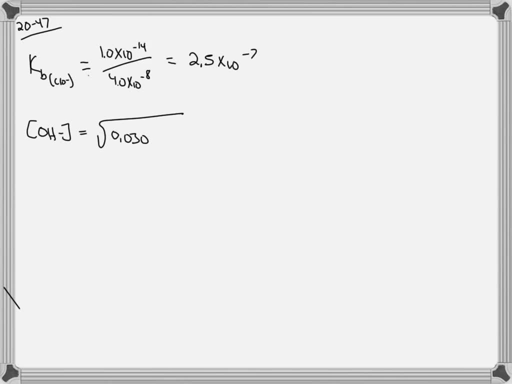 Sodium hypochlorite, NaClO(s), is a bleaching agent. Calculate the pH ...
