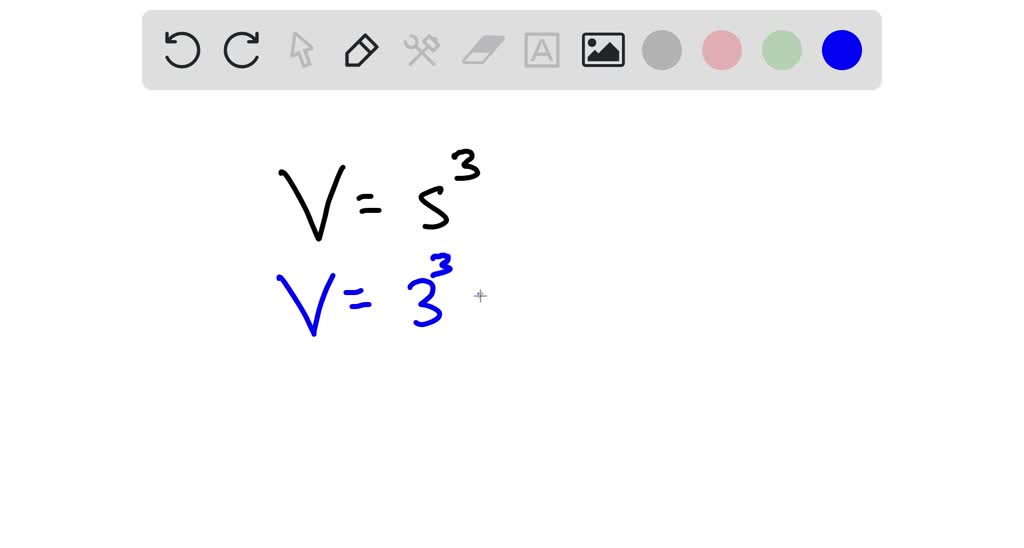 Calculate the volume of a cube with sides measuring 3 centimeters. (V=s ...