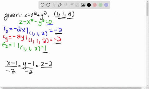 SOLVED:Where does the normal line to the paraboloid z =x^2+y^2 at the ...