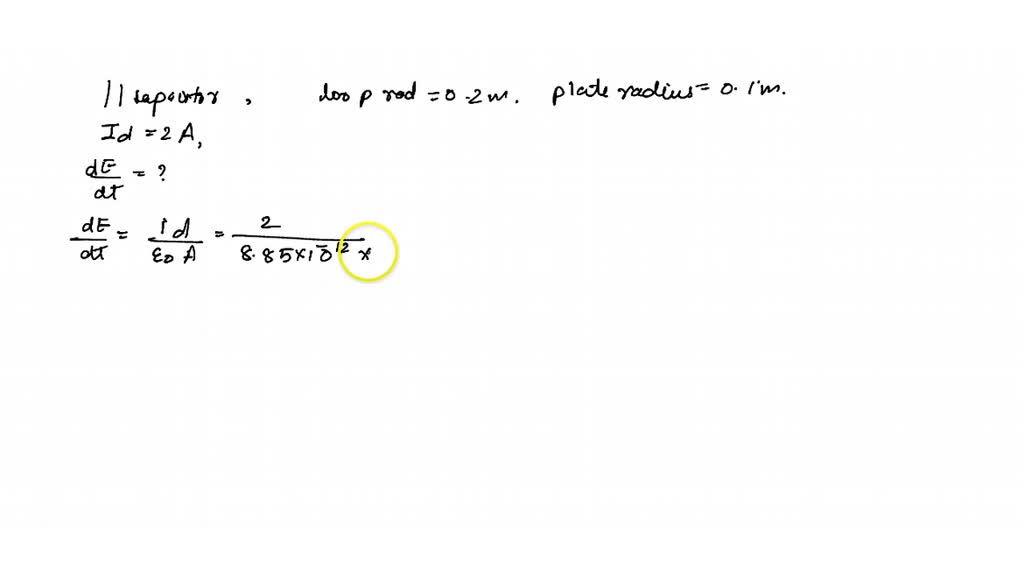 SOLVED:Displacement Current Two A parallel-plate capacitor with ...