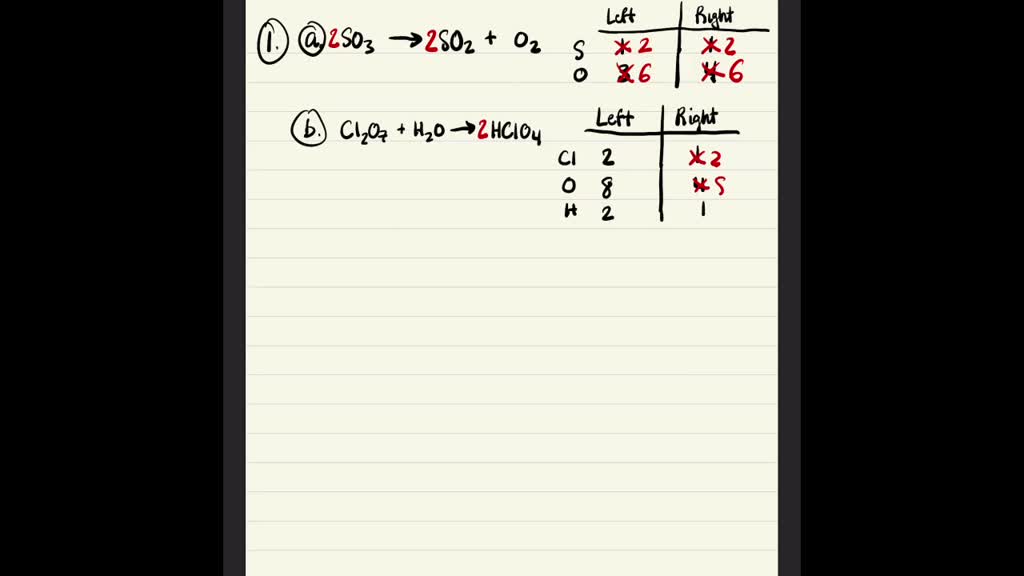 SOLVED:Balance the following equations by inspection. (a) SO3 SO2+O2 (b ...