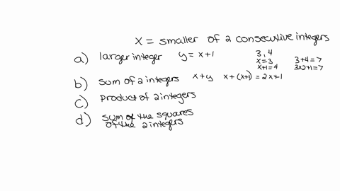 ⏩SOLVED:Suppose that x represents the smaller of two consecutive… | Numerade