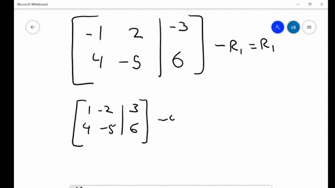 SOLVED:For the following exercises, solve the system by Gaussian elimination. [ -1 2 -3 4 -5 6 ]