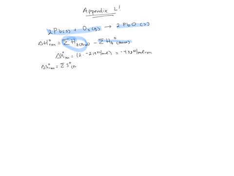 SOLVED:Using values of Δf H^∘ and S^∘, calculate Δr G^∘ for each of the following reactions at ...
