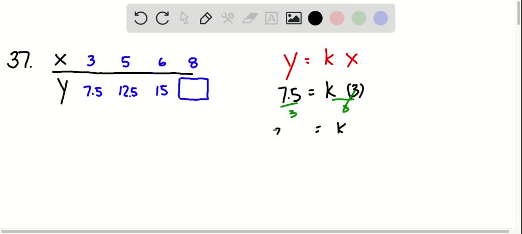 SOLVED:find the constant of variation k and the undetermined value in the table if y is directly ...