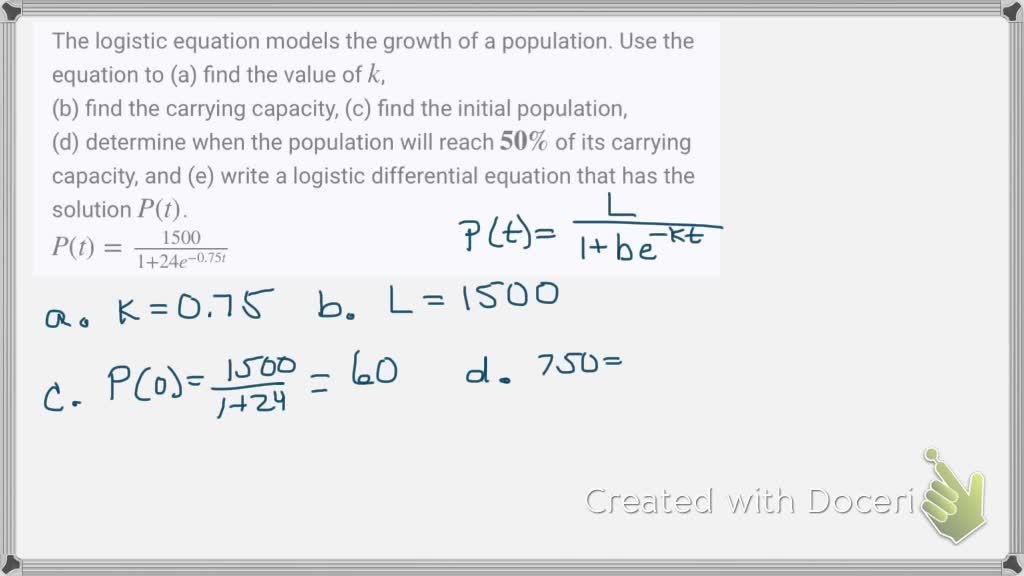SOLVED:The logistic equation models the growth of a population. Use the ...