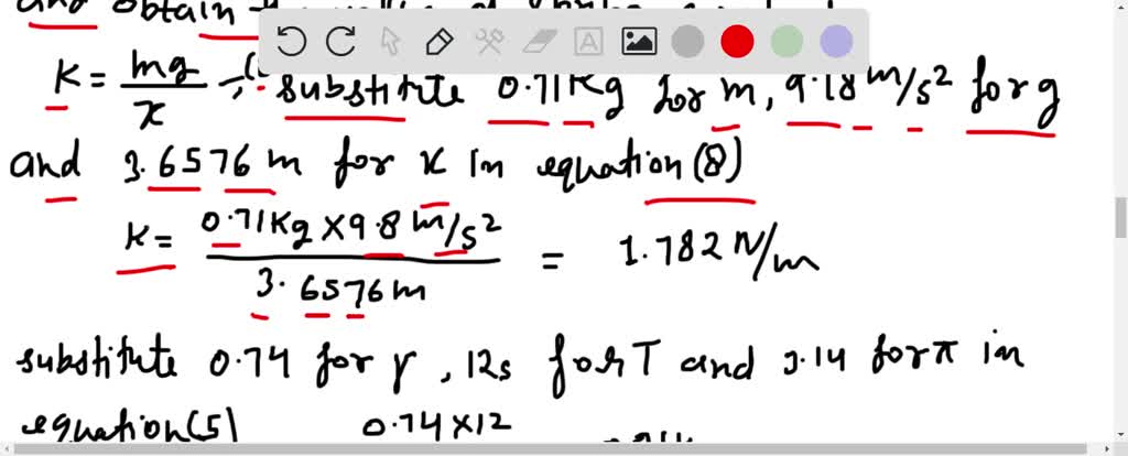 A weight suspended from a spring executes damped vibrations with a ...