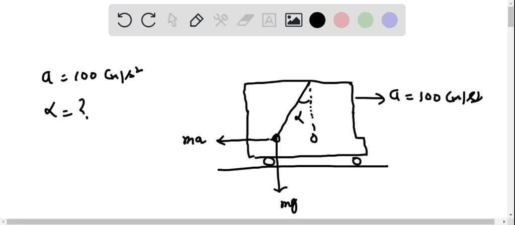 Pendulum in accelerated car. A pendulum hangs vertically in a car at ...