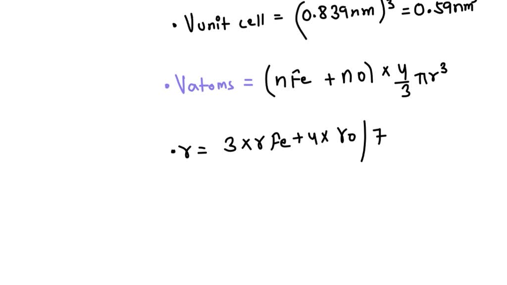 The unit cell for Fe3O4 (FeO–Fe2O3) has cubic symmetry with a unit cell ...