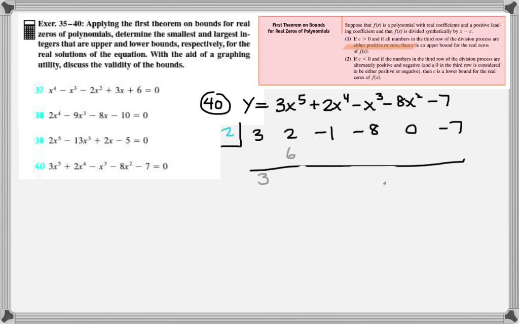 Solved Applying The First Theorem On Bounds For Real Zeros Of Polynomials Determine The