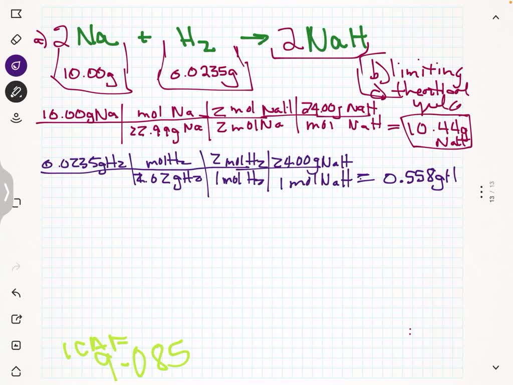 SOLVED:Sodium (Na) reacts with hydrogen (H2) to form sodium hydride ...