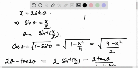 SOLVED:If x=2 sinθ, write the expression 2 θ-tan2 θin terms of just x.