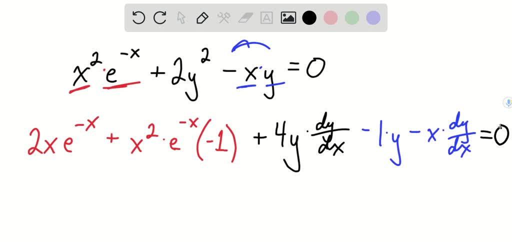 SOLVED:Find y^' for y=y(x) defined implicitly by the equation e^x y=x^2+y+1, and evaluate at (0,0).