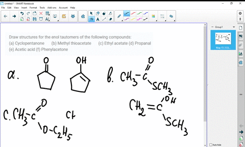 SOLVED:Draw structures for the enol tautomers of the following ...