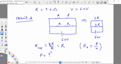 SOLVED:Each resistor in the three circuits in the drawing has the same resistance R, and the ...