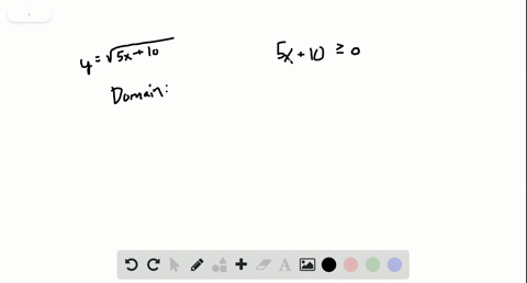 SOLVED:Find the domain and range of each function. F(x)=√(5 x+10)