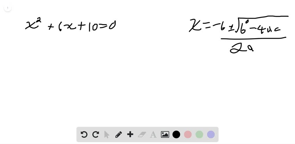 SOLVED:In 3-14, use the quadratic formula to find the imaginary roots ...