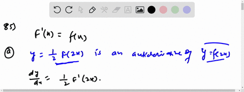 ⏩SOLVED:Suppose that F^'(x)=f(x). (a) Show that y=(1)/(2) F(2… | Numerade