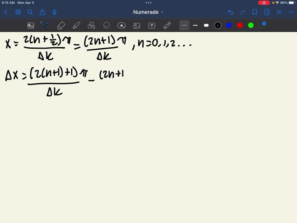 SOLVED:Consider a free-particle wave packet in one dimension. At t=0 it satisfies the minimum ...