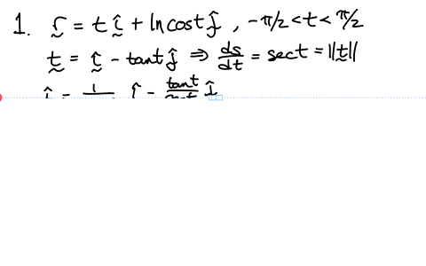 SOLVED:Find 𝐓, 𝐍, and κfor the plane curves in Exercises 1-4 𝐫(t)=t 𝐢+(lncost) 𝐣, -π/ 2