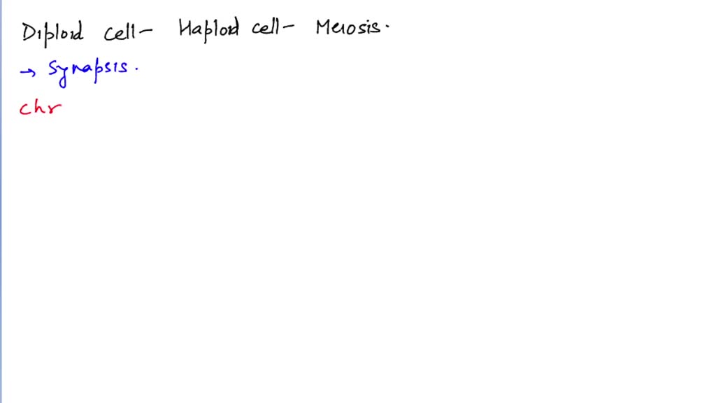 SOLVED:Assertion: Meiotic division results in the production of haploid cells. Reason: Synapsis ...