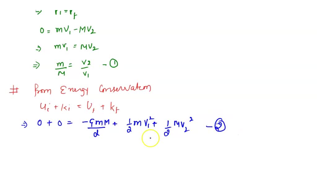 SOLVED:Two particles of masses m and M arc initially at rest at an infinite distance apart. They ...