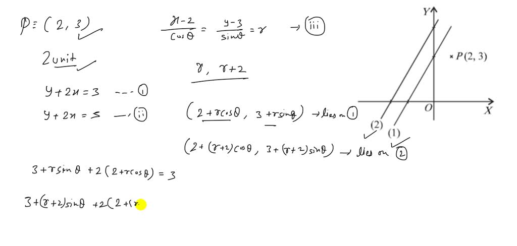 SOLVED:The equation of the line passing through the point (2, 3) and ...