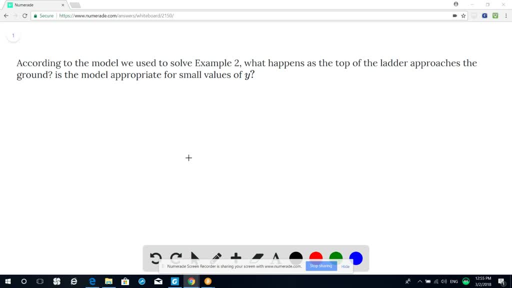 SOLVED:According to the model we used to solve Example 2, what happens ...