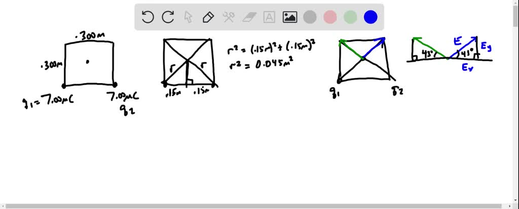 ⏩SOLVED:Find the electric field at point C the center of the square ...