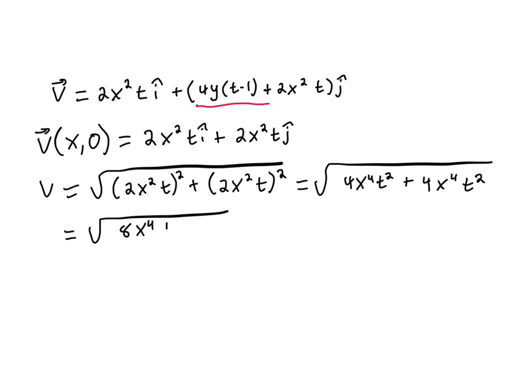 ⏩SOLVED:The velocity field in a fluid flow is given by 𝐕=2 y 𝐢+x 𝐣+t… | Numerade