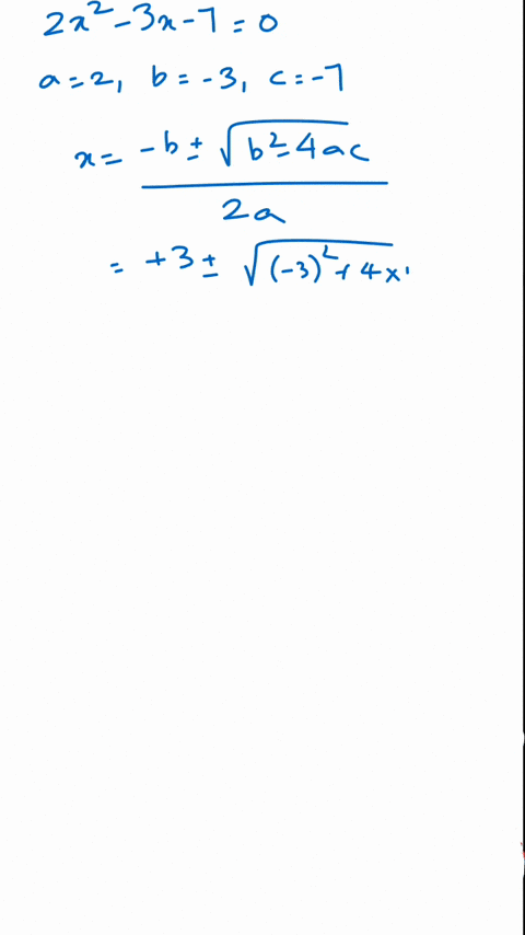 SOLVED:Solve using the quadratic formula. Then use a calculator to ...