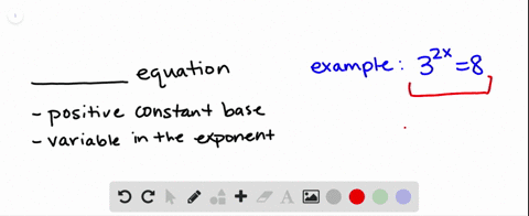 SOLVED:Fill in the blanks. An equation with a positive constant base ...