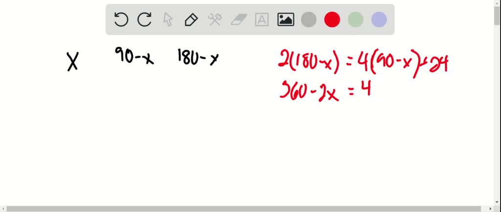 ⏩SOLVED:Solve each problem. Twice the supplement of an angle is 24^∘… | Numerade