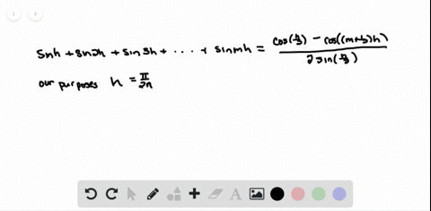 ⏩SOLVED:Use the formula sinh+sin2 h+sin3 h+⋯+sinm h =(cos(h /… | Numerade