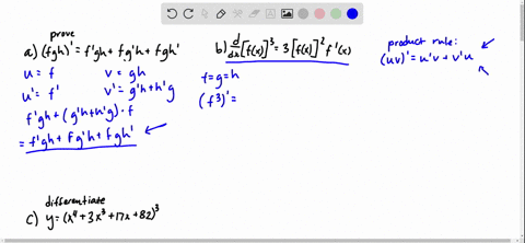 SOLVED:(a) Use the Product Rule twice to prove that if f, g, and h are differentiable, then (f g ...