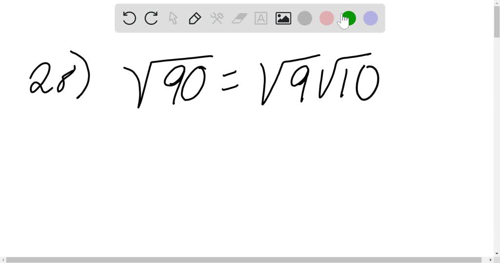 SOLVED:Simplify the expression. \sqrt{90}