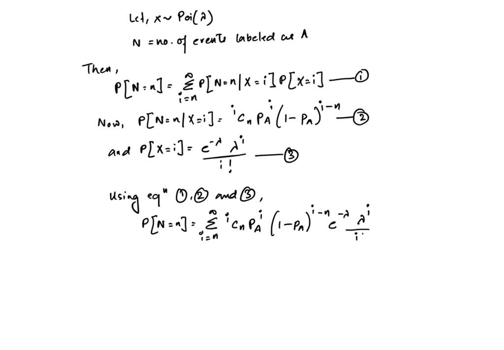 ⏩SOLVED:For a Poisson distribution, suppose that events are… | Numerade