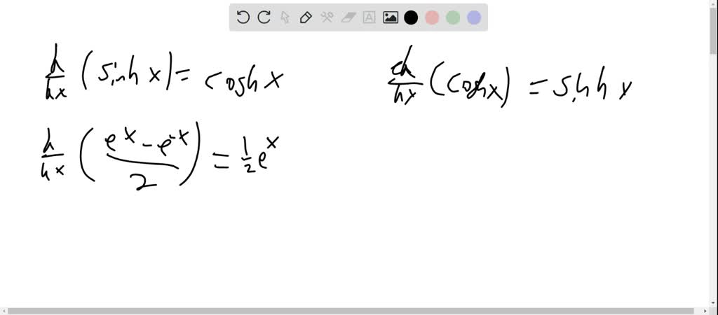 Solved Involve The Hyperbolic Sine And Hyperbolic Cosine Functions Sinhx E X E X 2 And
