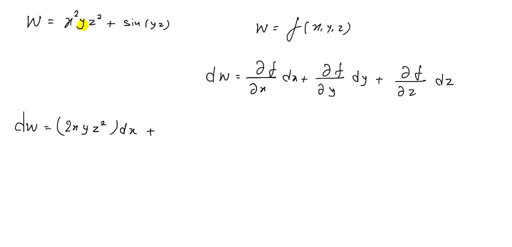 SOLVED:Untersuchen Sie, ob die Differentialform (2 x y+2 z ·sinx ·cosx ...