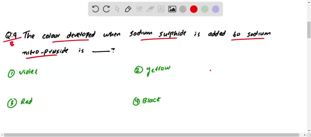 SOLVED:The colour developed when sodium sulphide is added to sodium ...