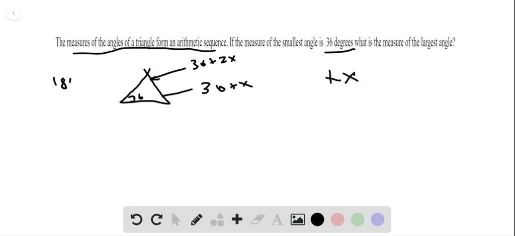 SOLVED:ACT/SAT The measures of the angles of a triangle form an arithmetic sequence. If the ...