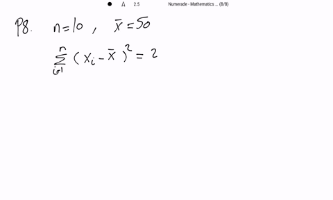SOLVED:The sum of squares of deviations for 10 observations taken from ...
