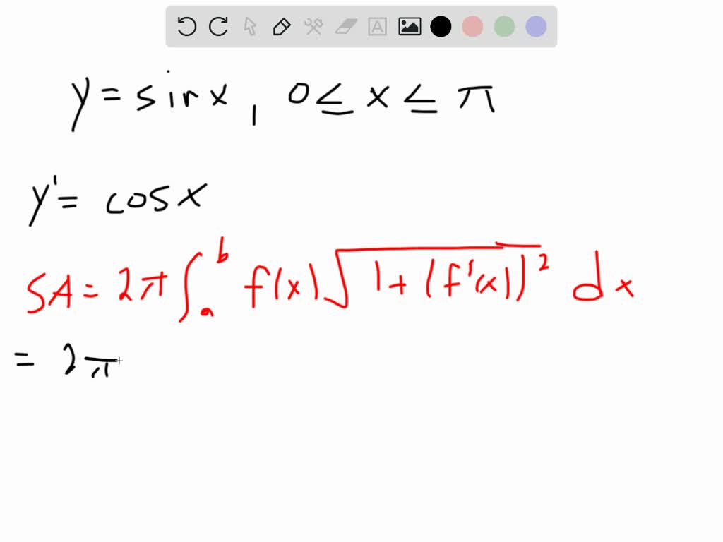 Set up the integral for the surface area of the surface of revolution ...