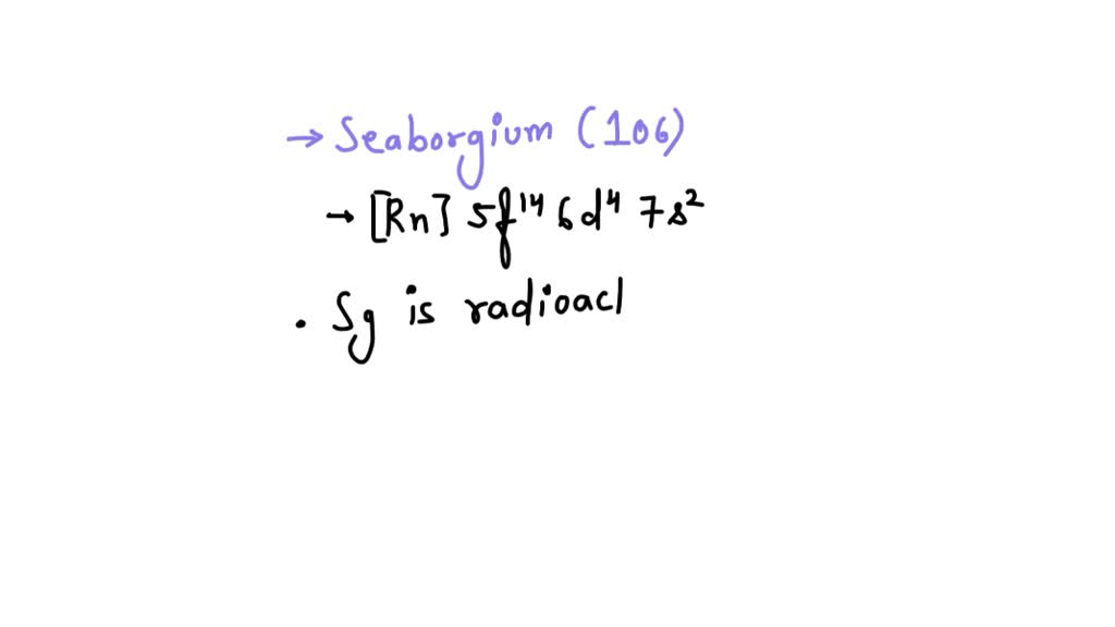SOLVED:Element 106 has been named seaborgium, Sg, in honor of Glenn ...