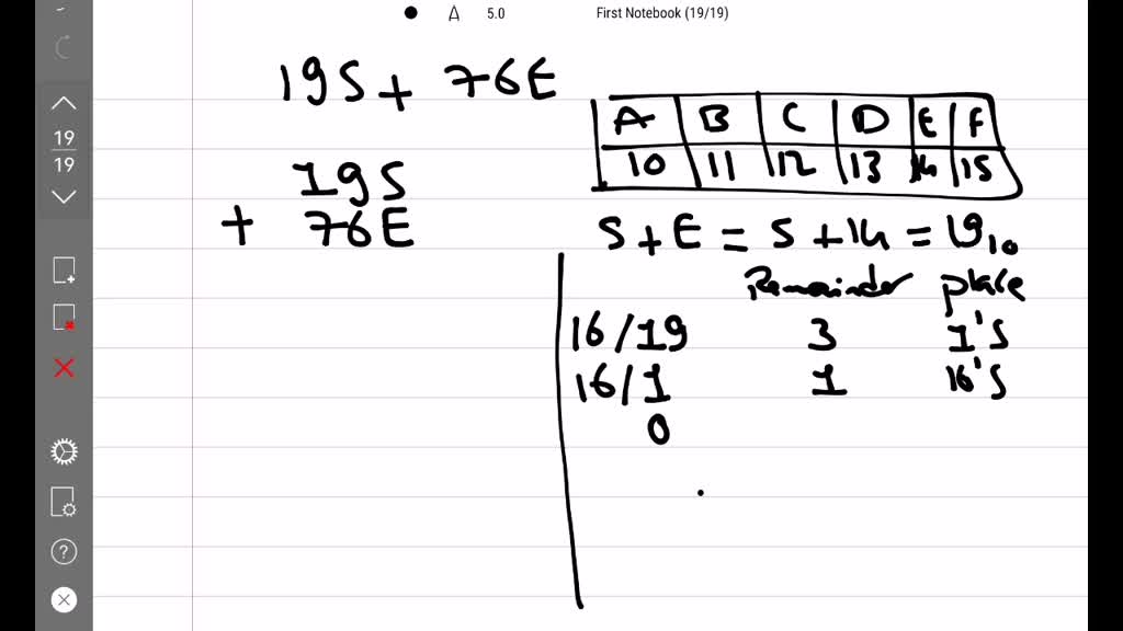 SOLVED Add The Hexadecimal Numbers 195 76 E