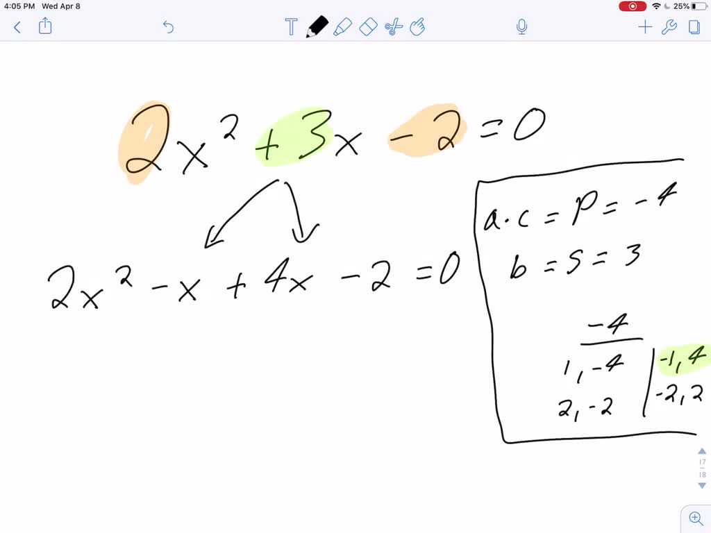 SOLVED Solve By Factoring 2 X 2 x 3 0